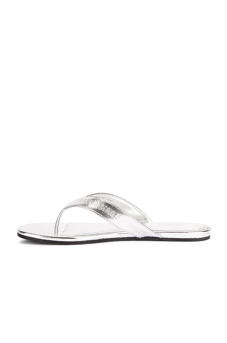 Balenciaga Round Flip Flop Sandals in Silver Metallic | FWRD