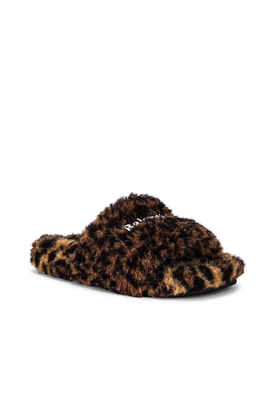 Balenciaga Furry Slides in Leopard | FWRD