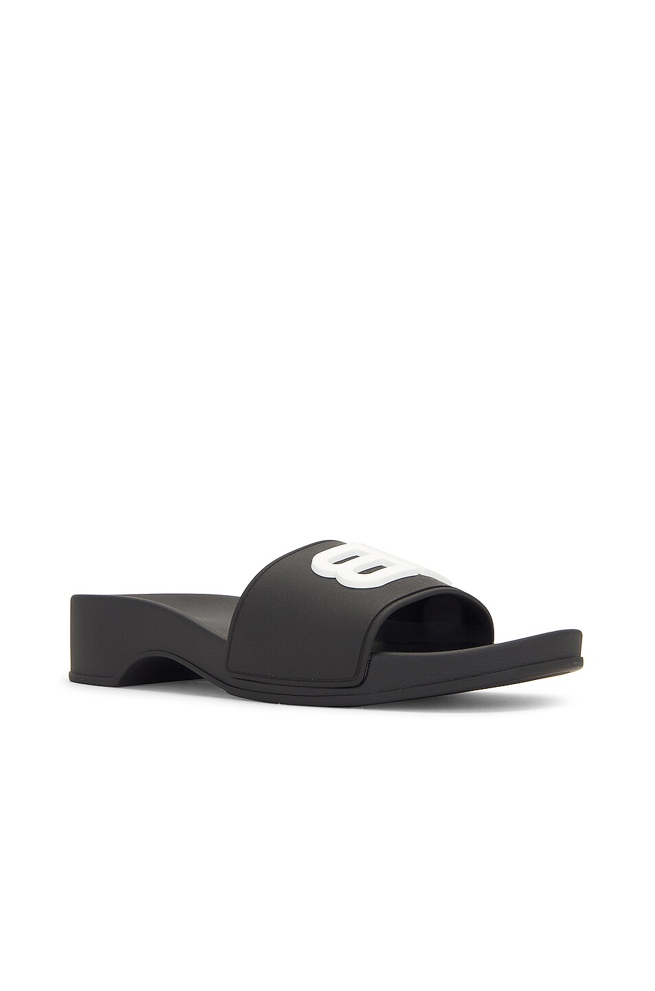 Balenciaga Pool Wedge Slides in Black & White | FWRD