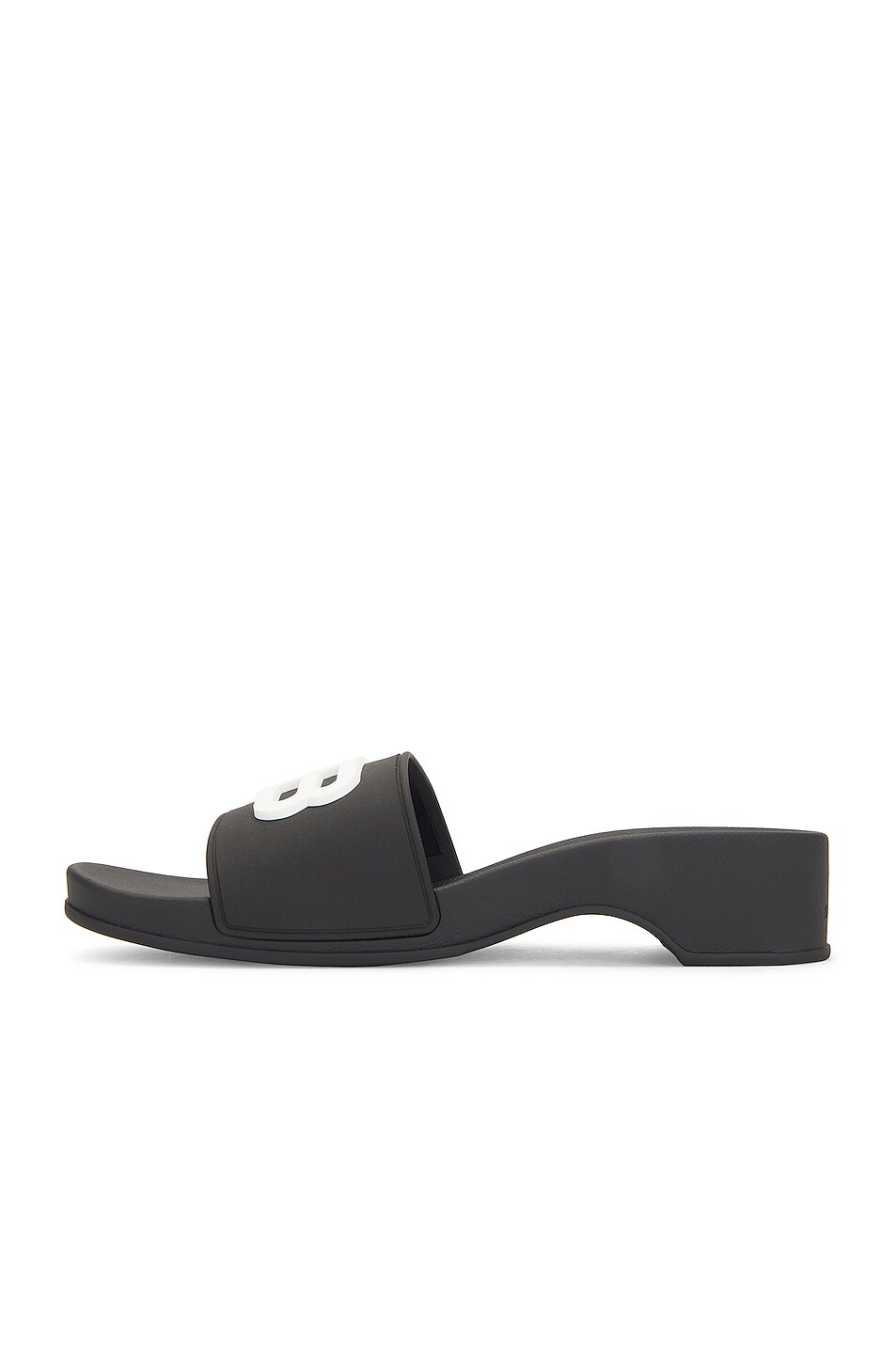 Balenciaga Pool Wedge Slides in Black & White | FWRD