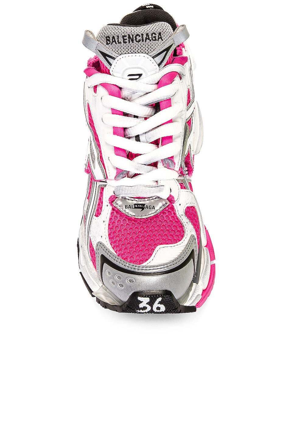Balenciaga Runner Sneaker in White, Fluo Pink, Grey, & Black | FWRD