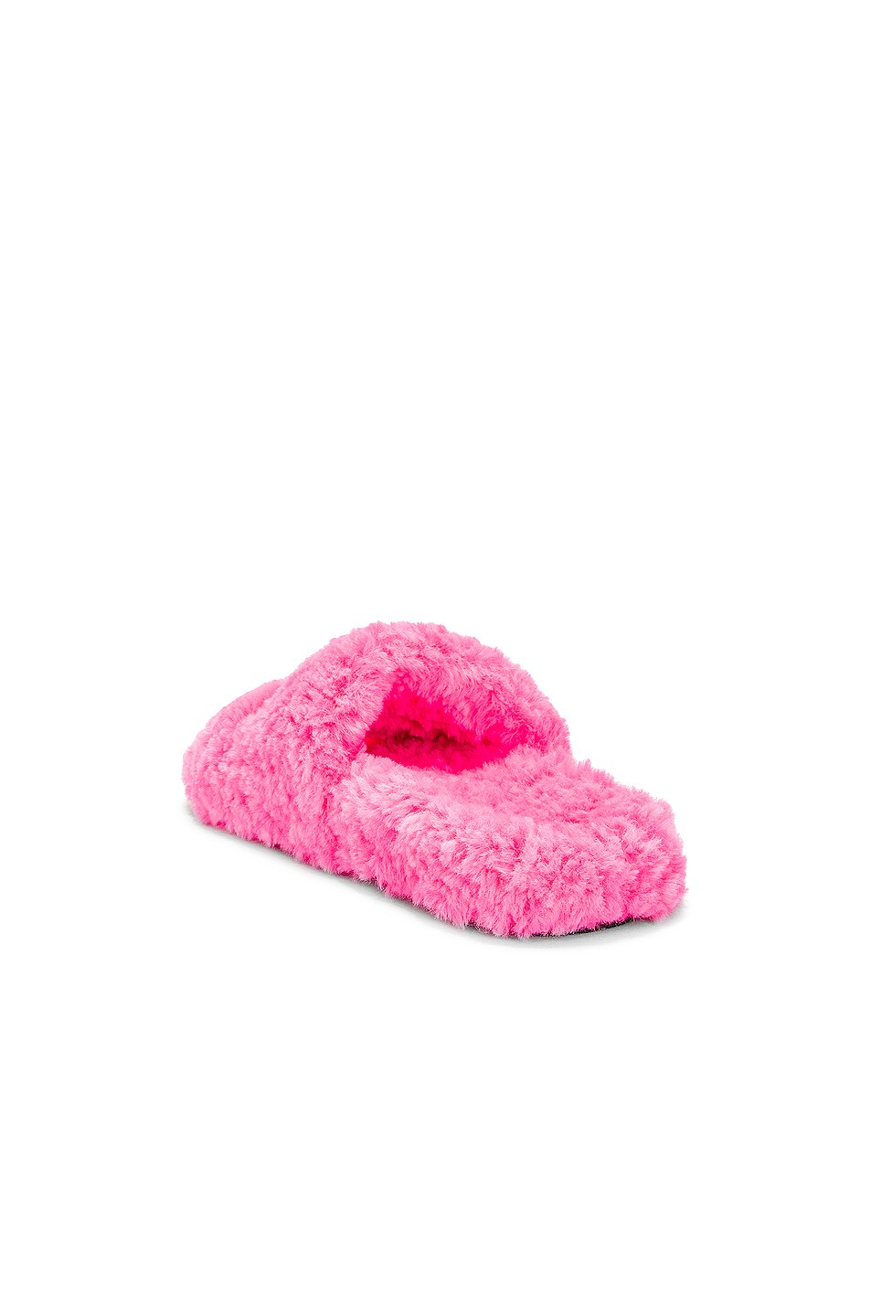 Balenciaga Furry Slide in Hot Pink, White, & Red | FWRD