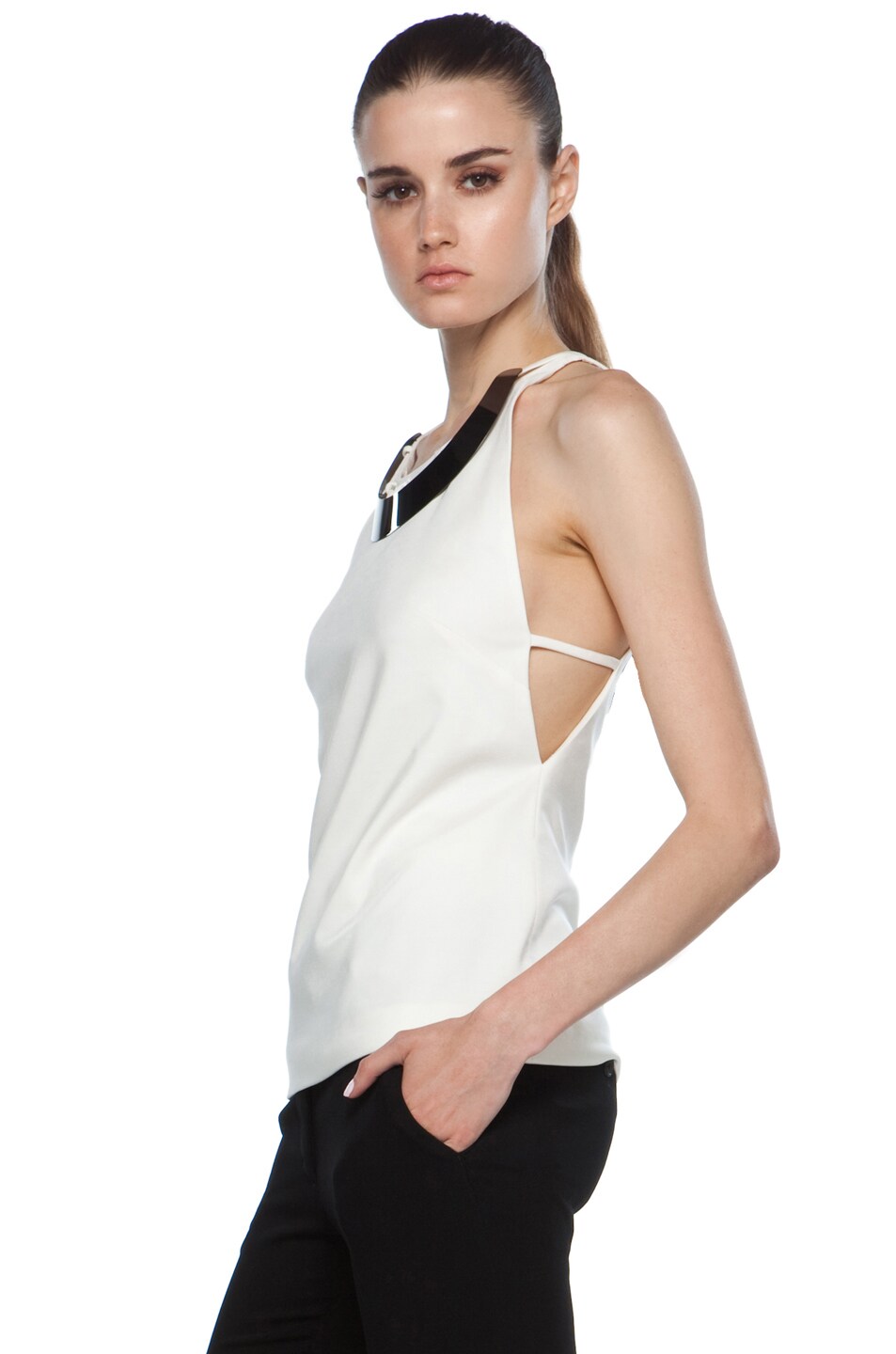 Barbara Bui Top with Necklace in White | FWRD