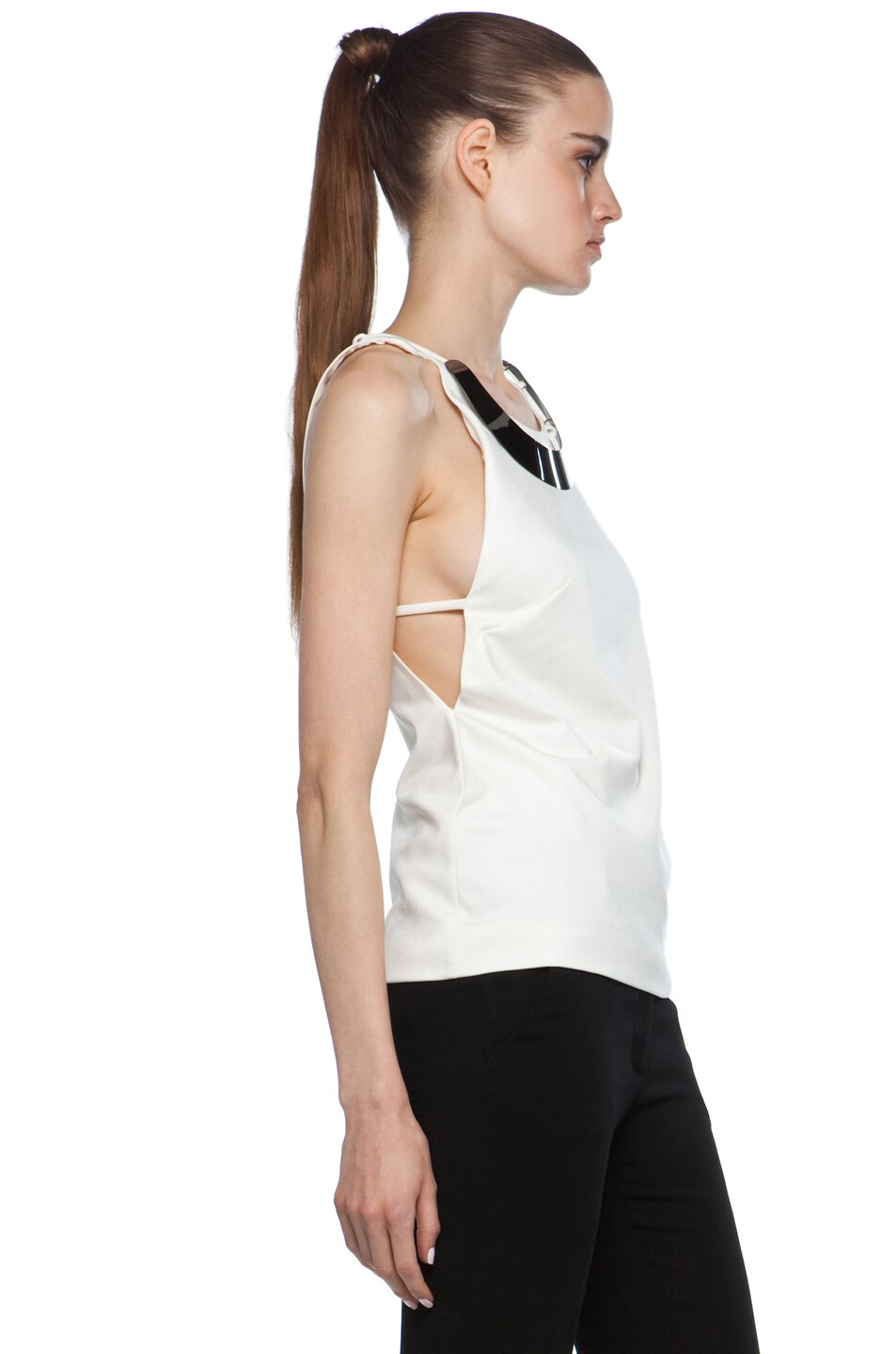 Barbara Bui Top with Necklace in White | FWRD