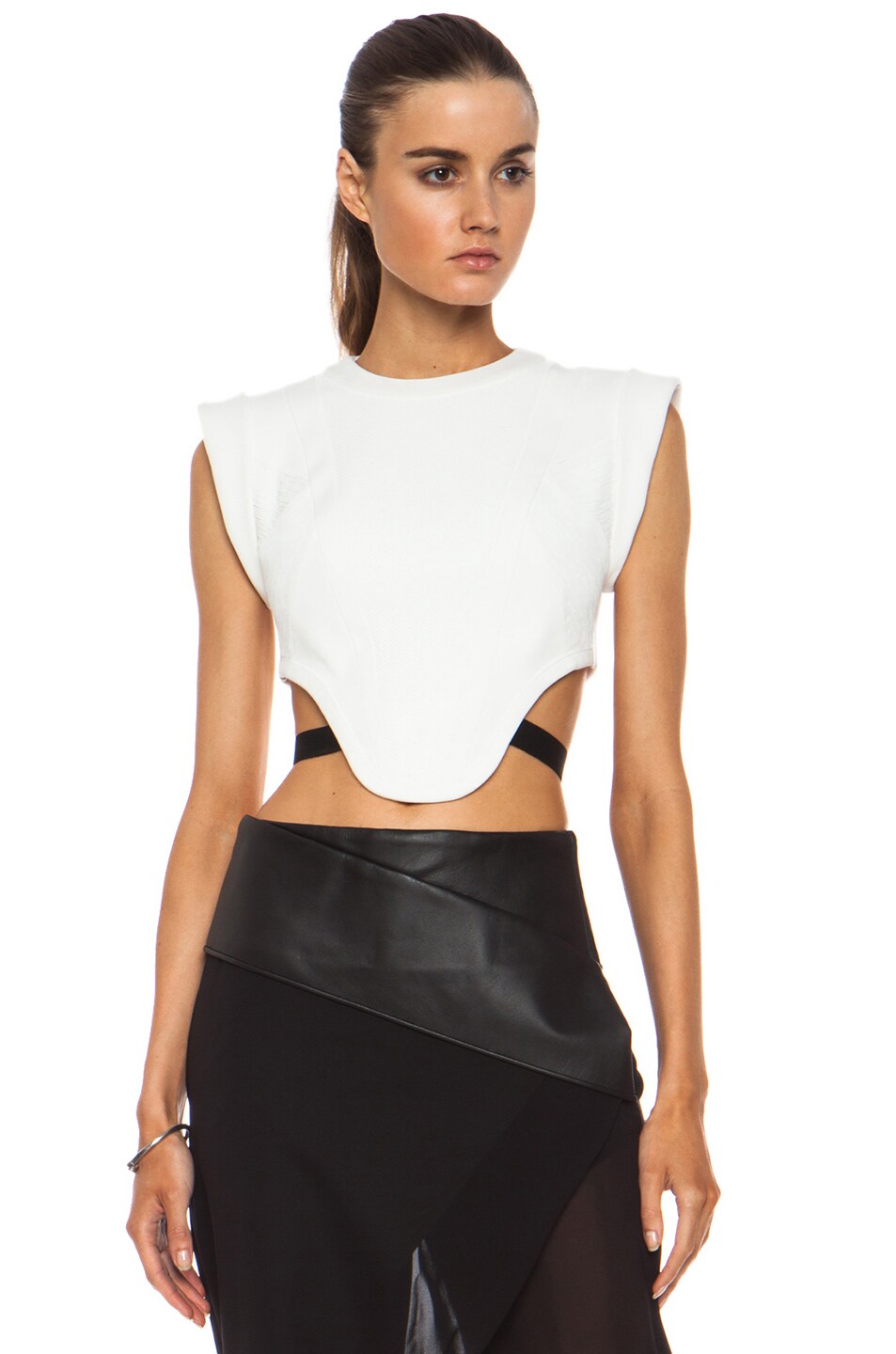 Barbara Bui Cotton Breast Plate Top in White | FWRD