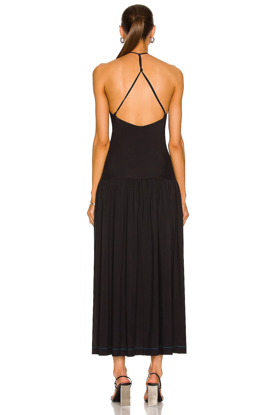 Bassike Knot Detail Full Length Dress in Black | FWRD