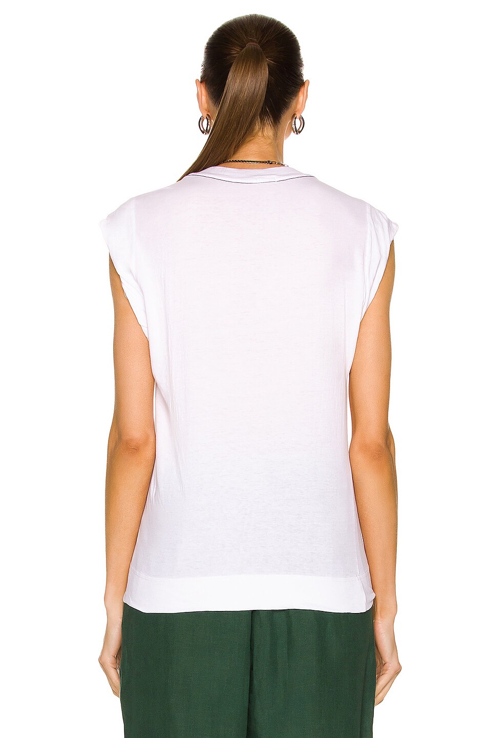 Bassike Wide Shoulder Athletic Tank in White | FWRD