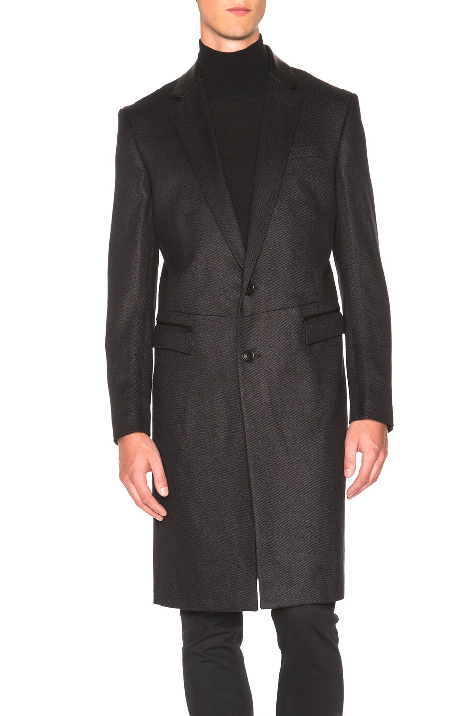 BLK DNM 2 Button Notch Lapel Coat in Black | FWRD