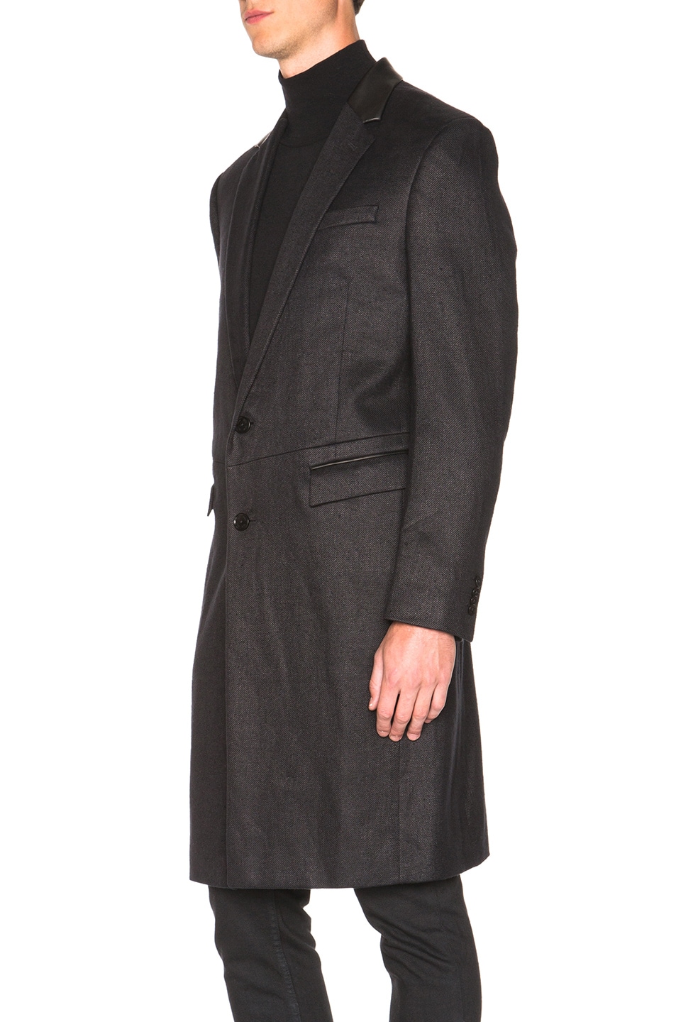 BLK DNM 2 Button Notch Lapel Coat in Black | FWRD