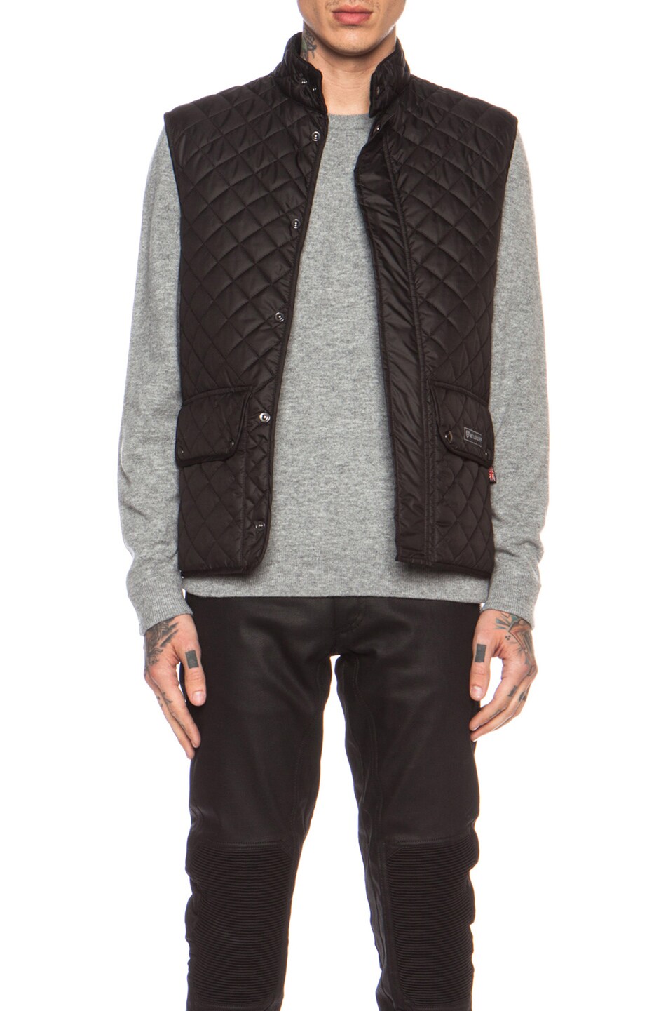 Belstaff Waistcoat Quilted Poly Vest in Black | FWRD
