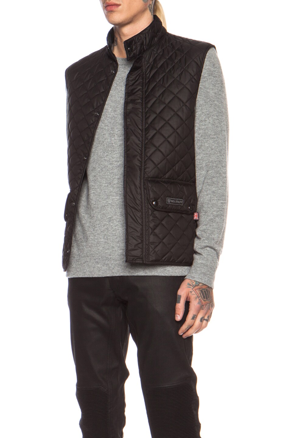 Belstaff Waistcoat Quilted Poly Vest in Black | FWRD