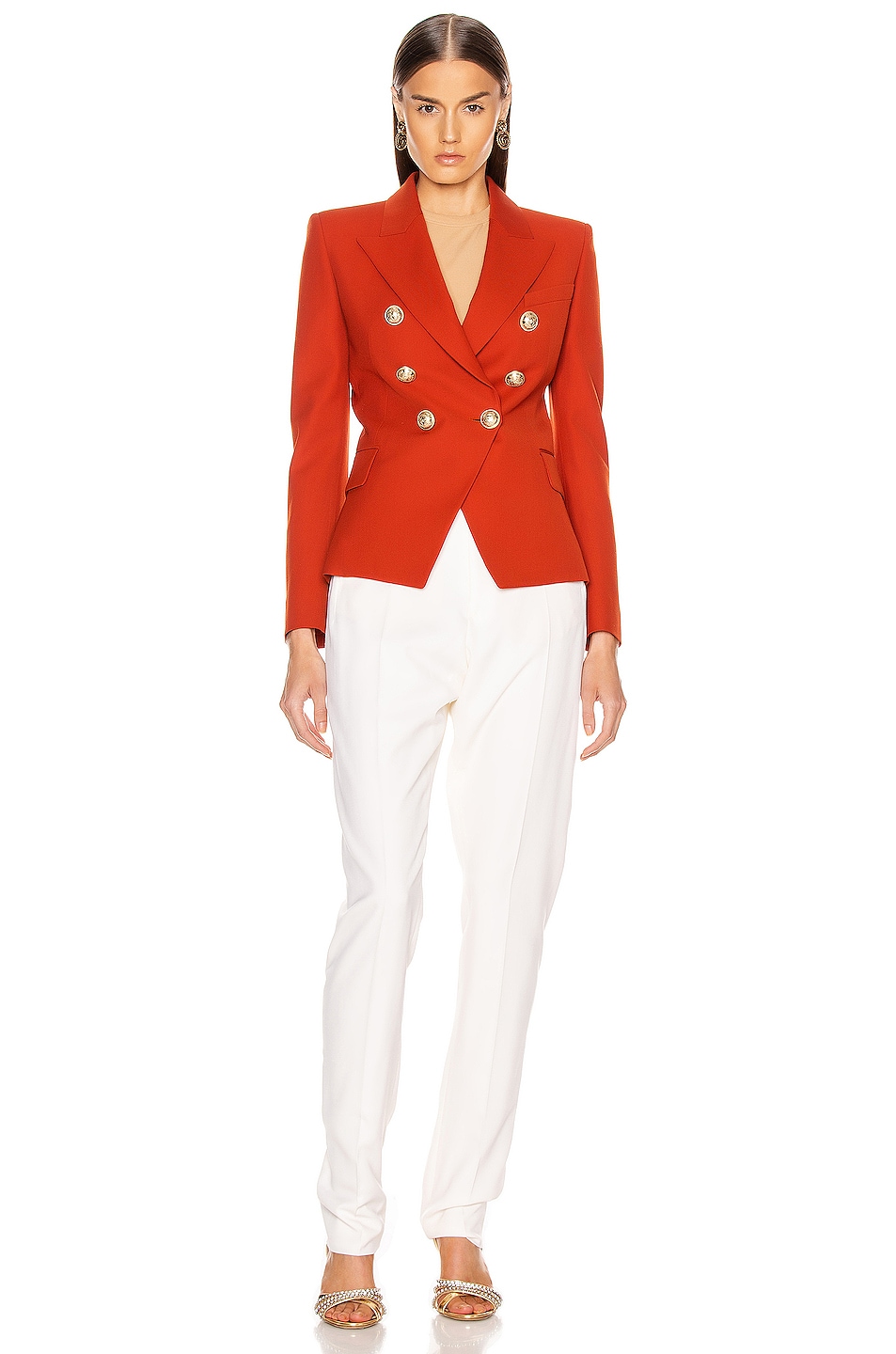 BALMAIN 6 Button Jacket in Rouille | FWRD