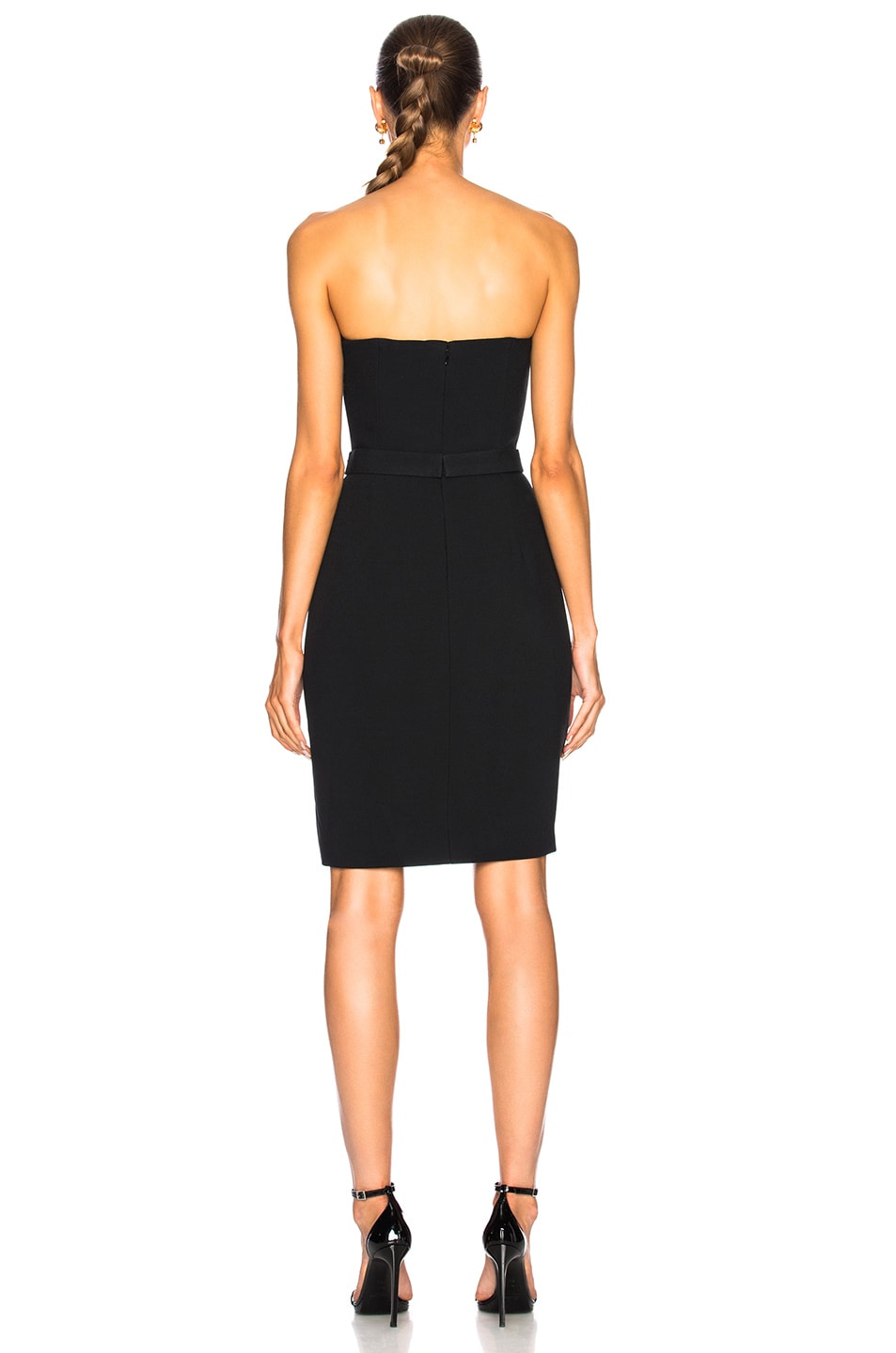 Brandon Maxwell Mini Dress with Layered Petal Bodice in Black | FWRD