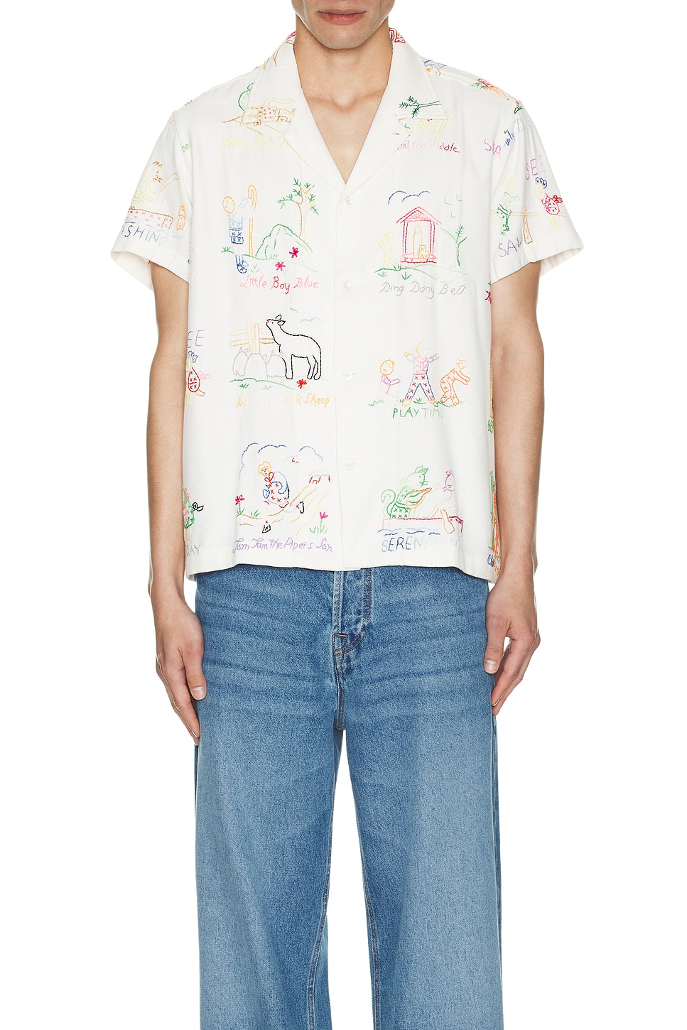 BODE Nursery Rhyme Short Sleeve Shirt in Multi | FWRD