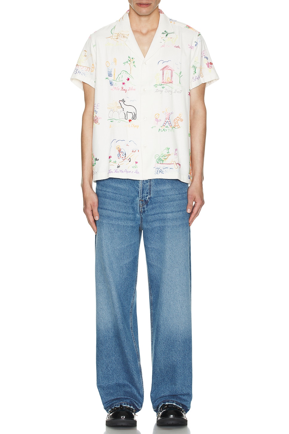 BODE Nursery Rhyme Short Sleeve Shirt in Multi | FWRD