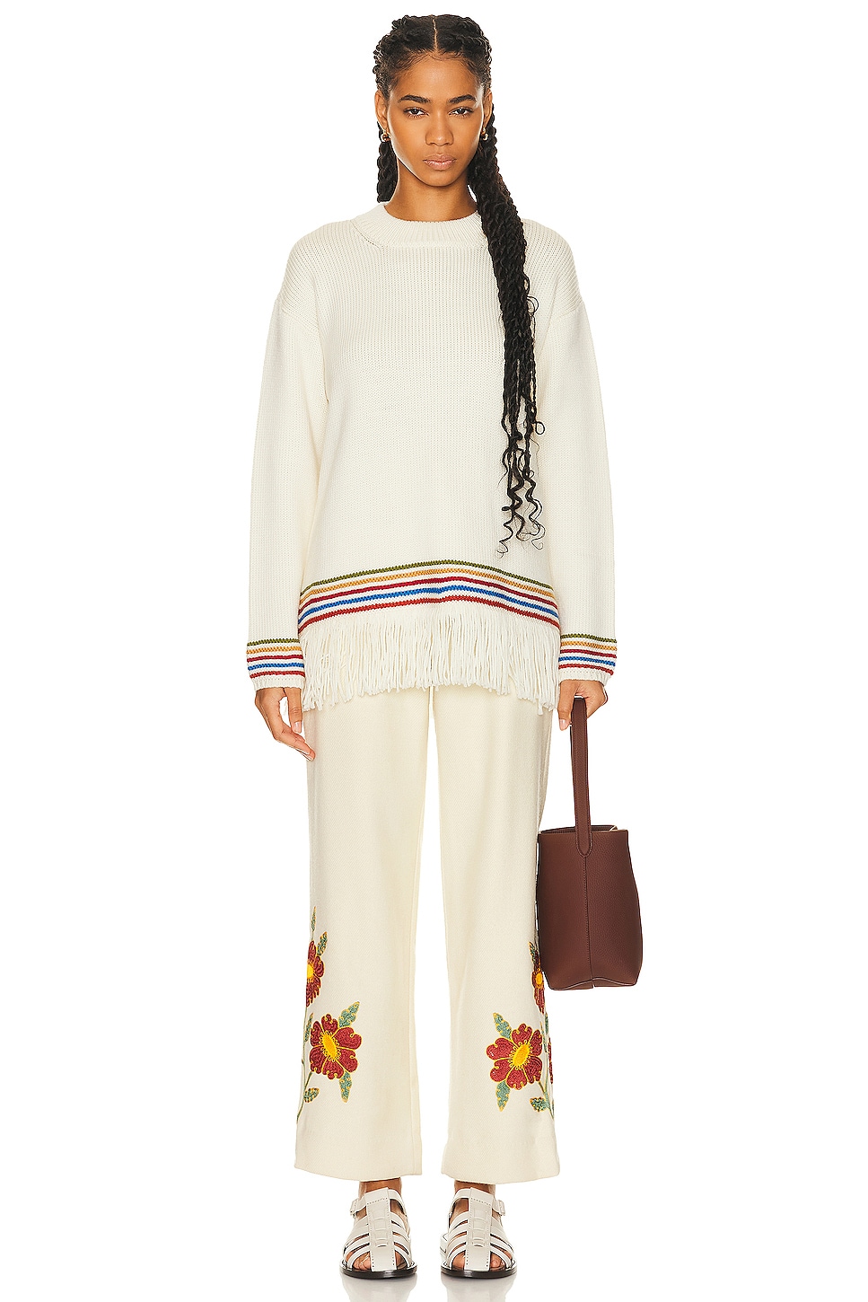 BODE Loop Edge Pullover Sweater in Cream | FWRD