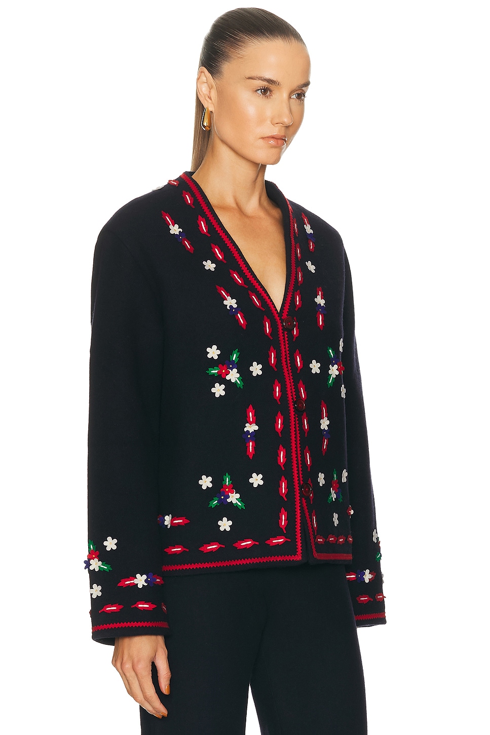 BODE Carroll Jacket in Navy & Red | FWRD