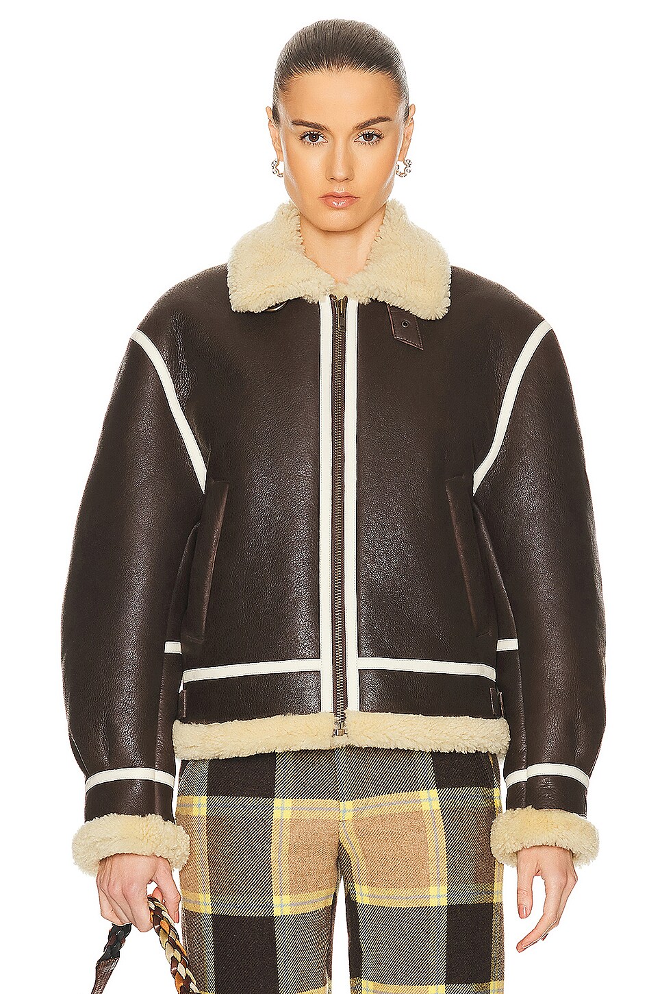 BODE Aviator Shearling Jacket in Brown | FWRD