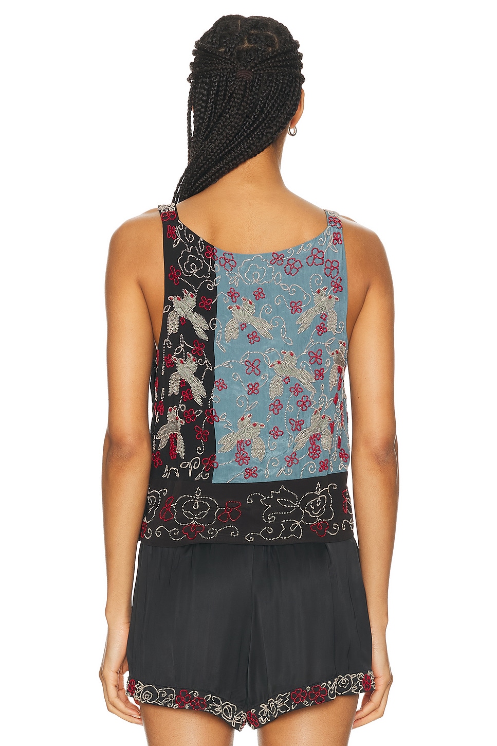 BODE Beaded Tropic Bird Tank in Blue Multi | FWRD