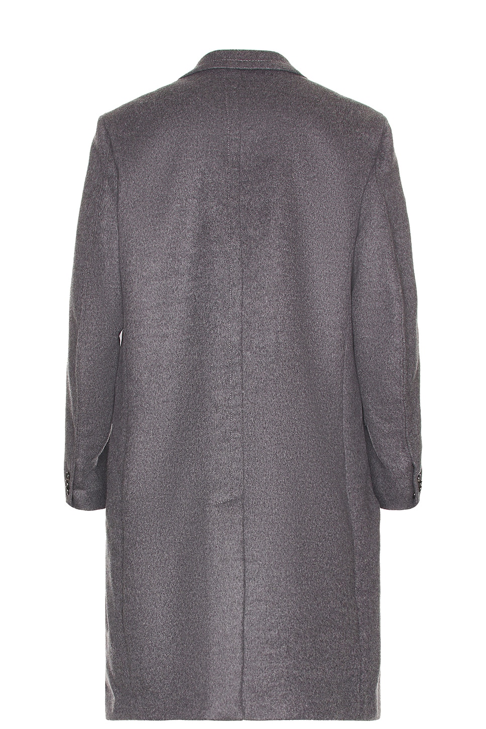 Bottega Veneta Curved Sleeves Long Coat in Grey Melange | FWRD
