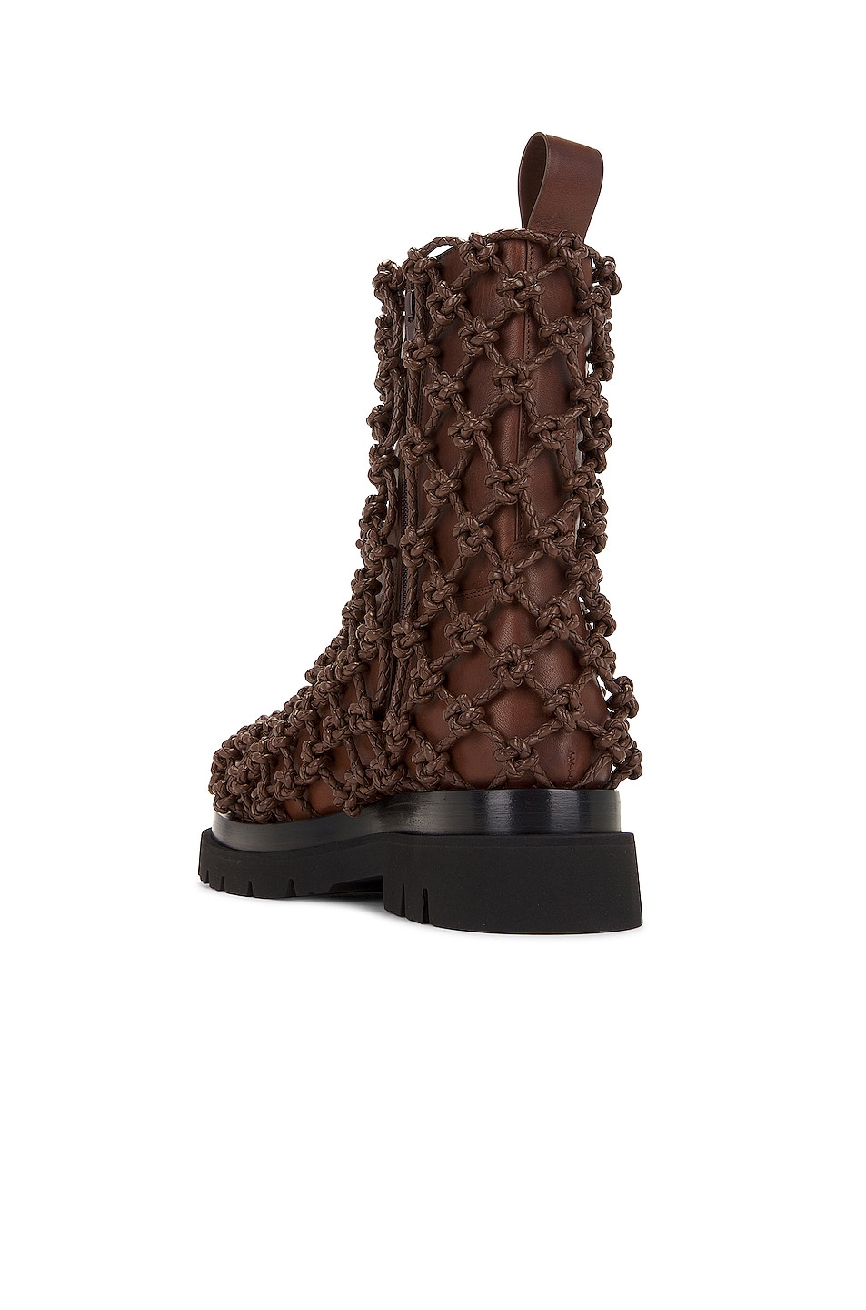 Bottega Veneta Knot Web Lug Boot in Dark Chestnut | FWRD