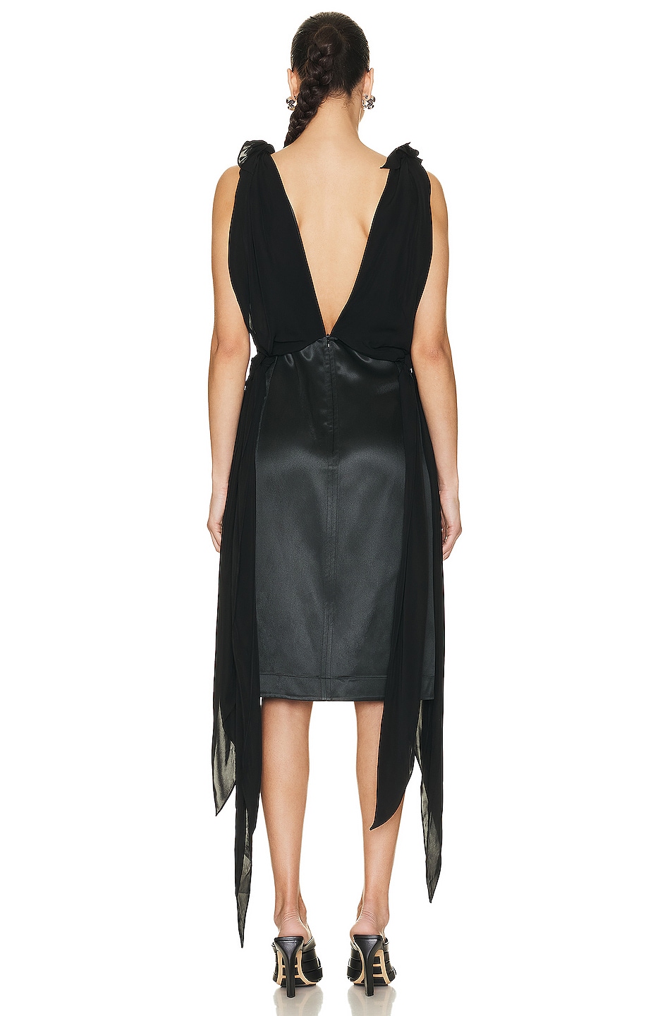 Bottega Veneta Heavy Fluid Silk Dress in Camping | FWRD