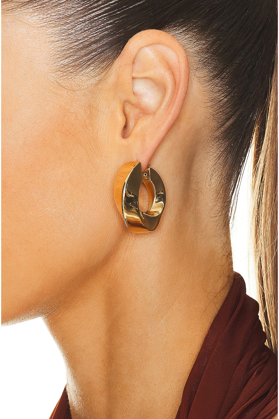 Bottega Veneta Circle Earring in Gold | FWRD