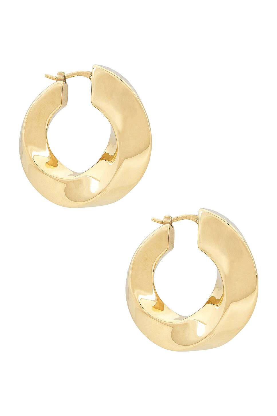 Bottega Veneta Circle Earring in Gold | FWRD