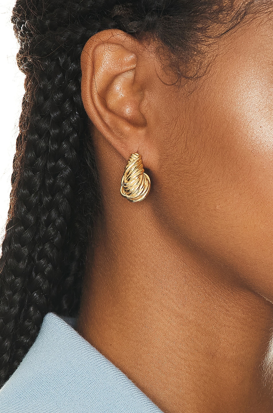 Bottega Veneta Hoop Earrings in Yellow Gold | FWRD