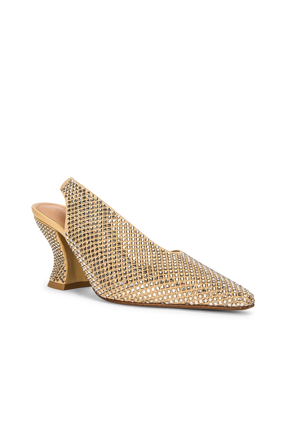 Bottega Veneta Almond Slingback Pumps in Honey & Cane Sugar | FWRD