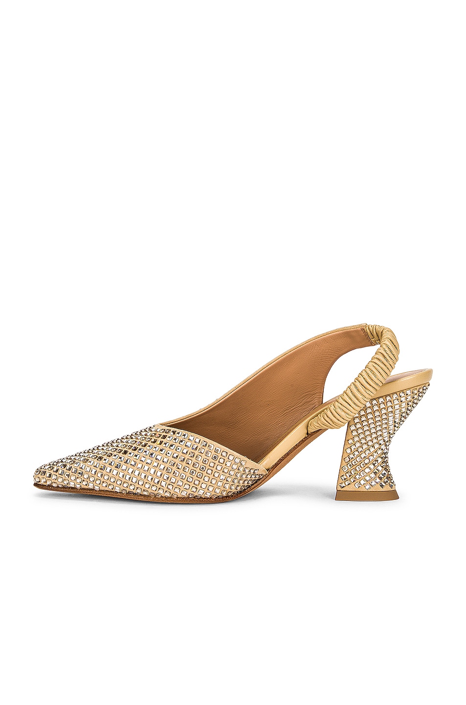 Bottega Veneta Almond Slingback Pumps in Honey & Cane Sugar | FWRD