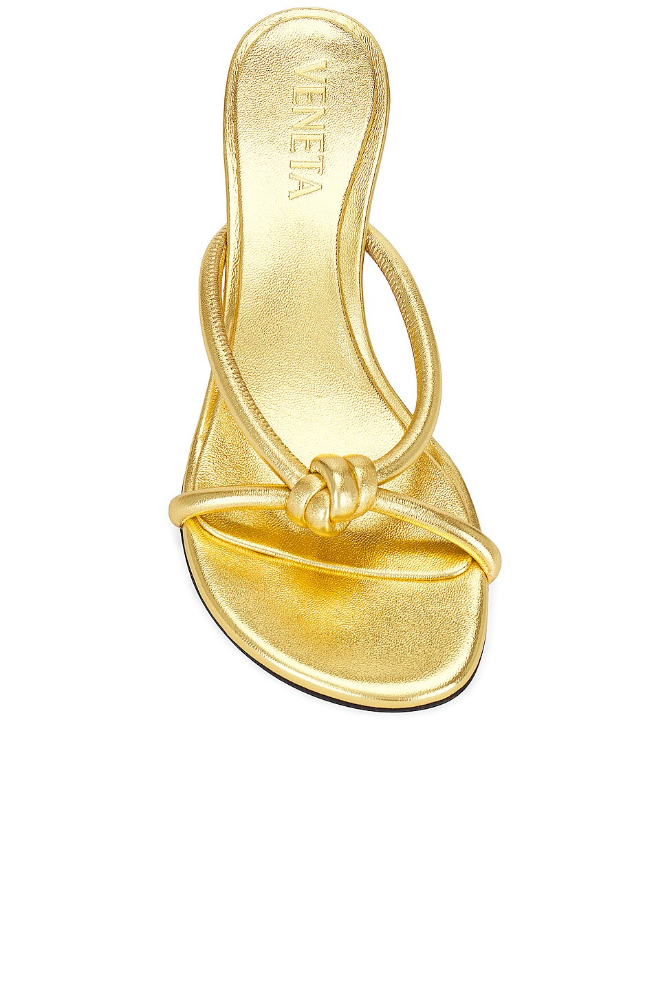 Bottega Veneta Metallic Blink Mule Sandal in Gold | FWRD