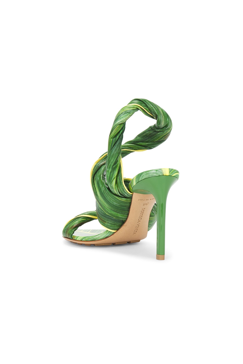 Bottega Veneta Leaf Sandal in Raintree & Seagrass | FWRD