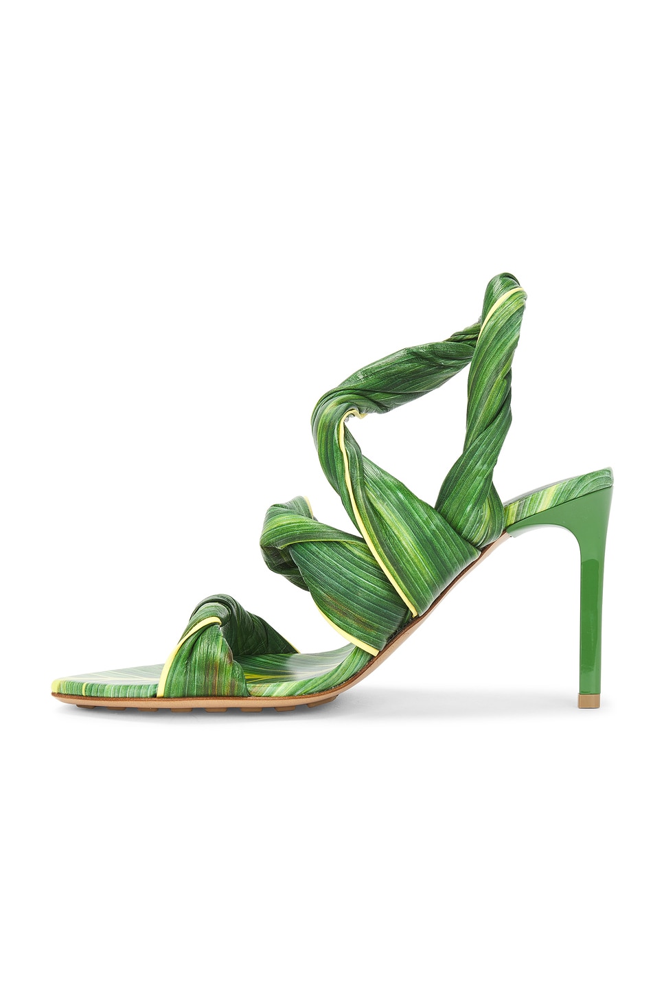 Bottega Veneta Leaf Sandal in Raintree & Seagrass | FWRD