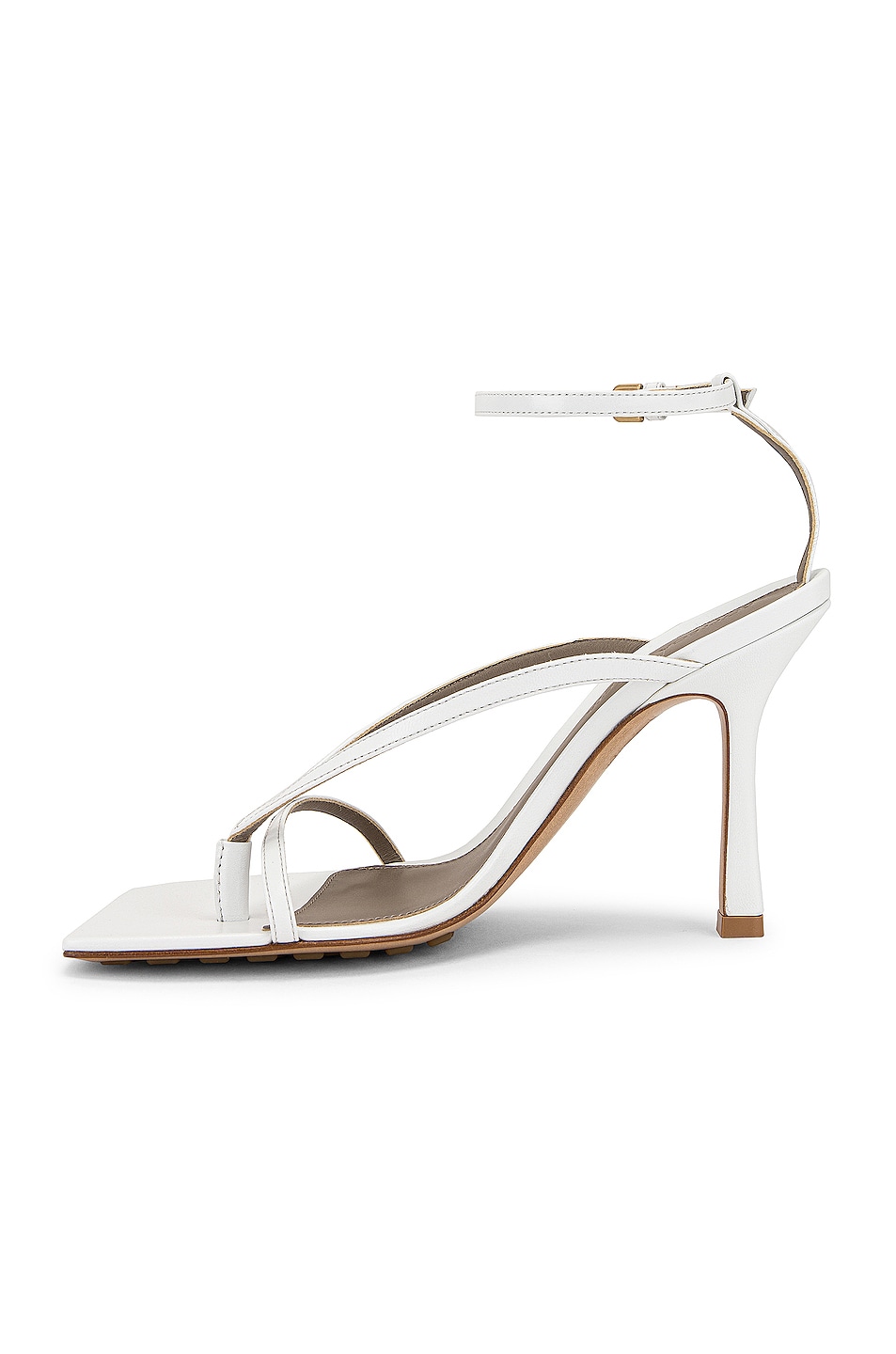 Bottega Veneta Leather Stretch Toe Heels in Optic White | FWRD