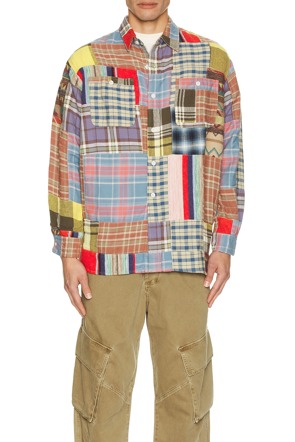 Beams Plus Work Indian Flannel Patchwork in Patchwork | FWRD