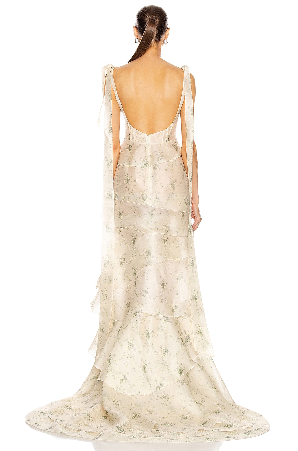 Brock Collection Quarrie Tiered Floral Maxi Dress in Natural | FWRD