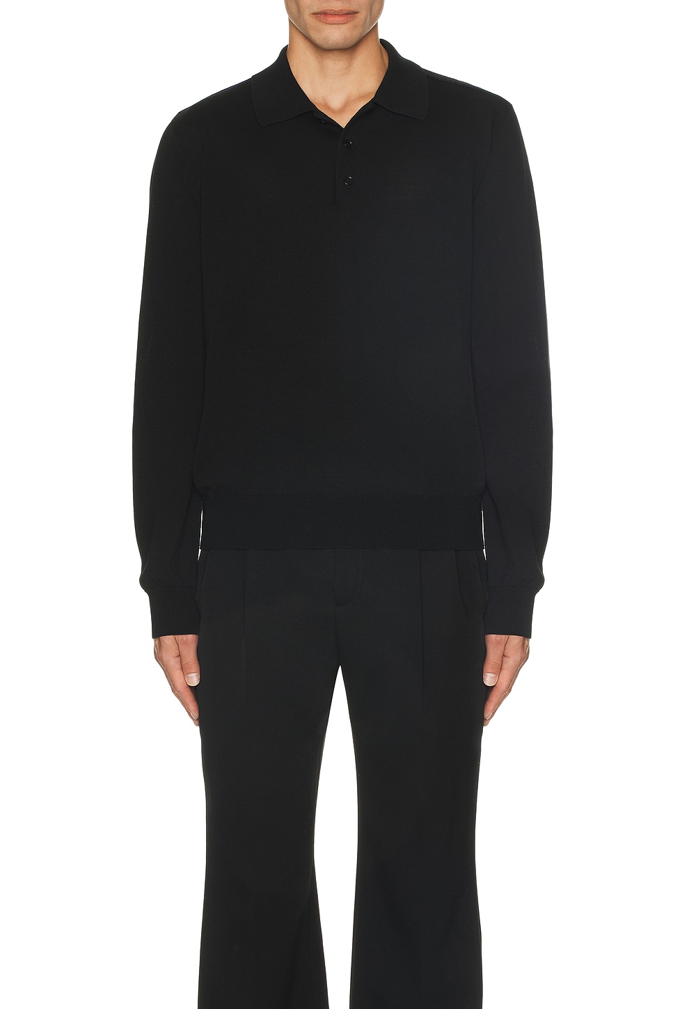 Burberry Uniform Longsleeve Polo in Black | FWRD