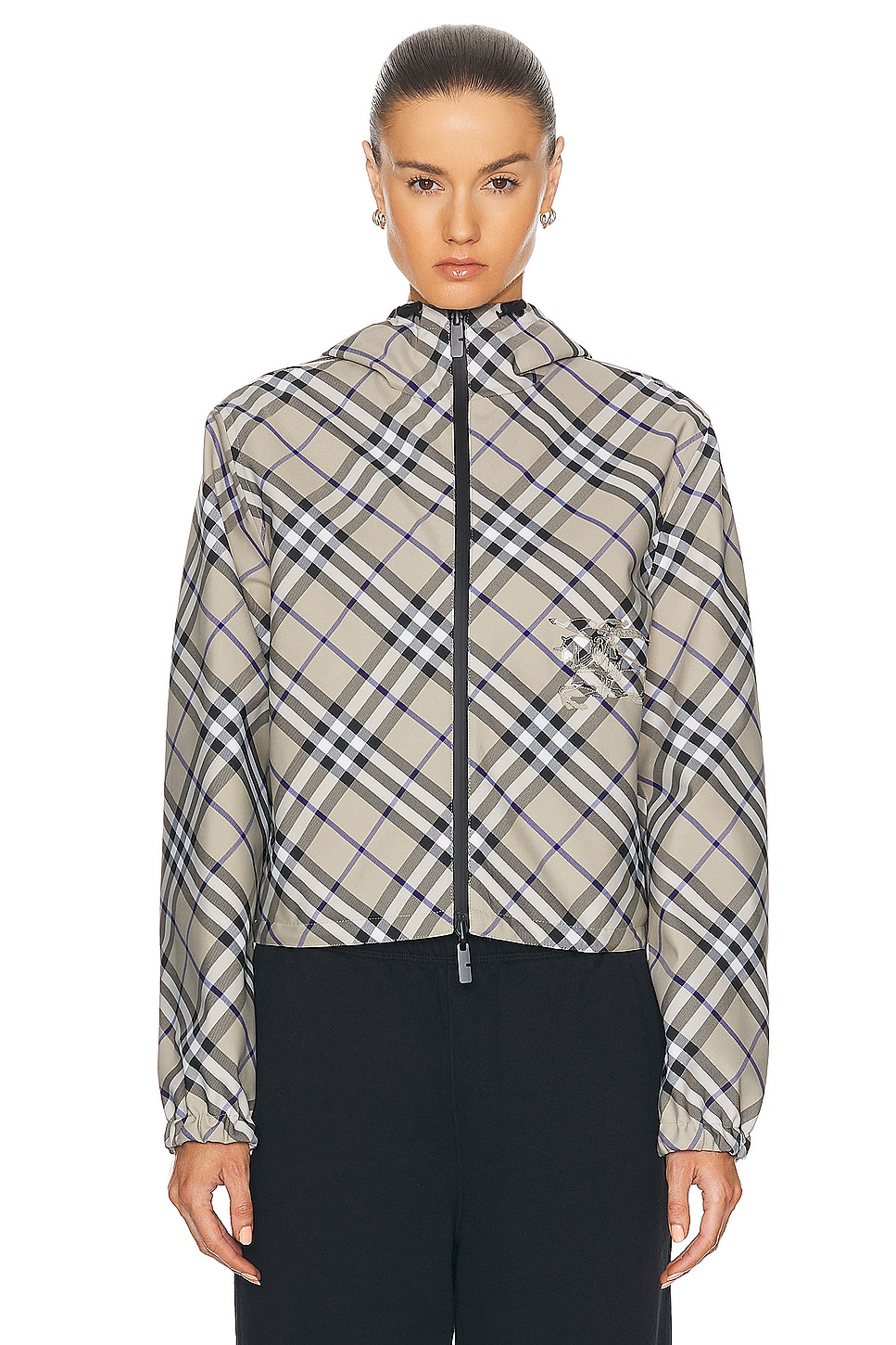 Burberry Crop Reversible Jacket in Lichen IP Check | FWRD