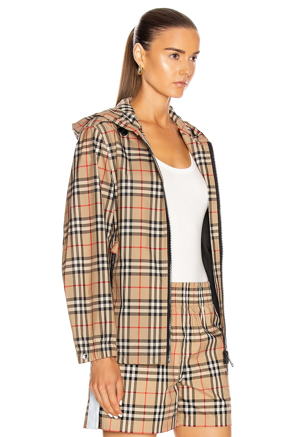 Burberry Hooded Jacket in Archive Beige Check | FWRD