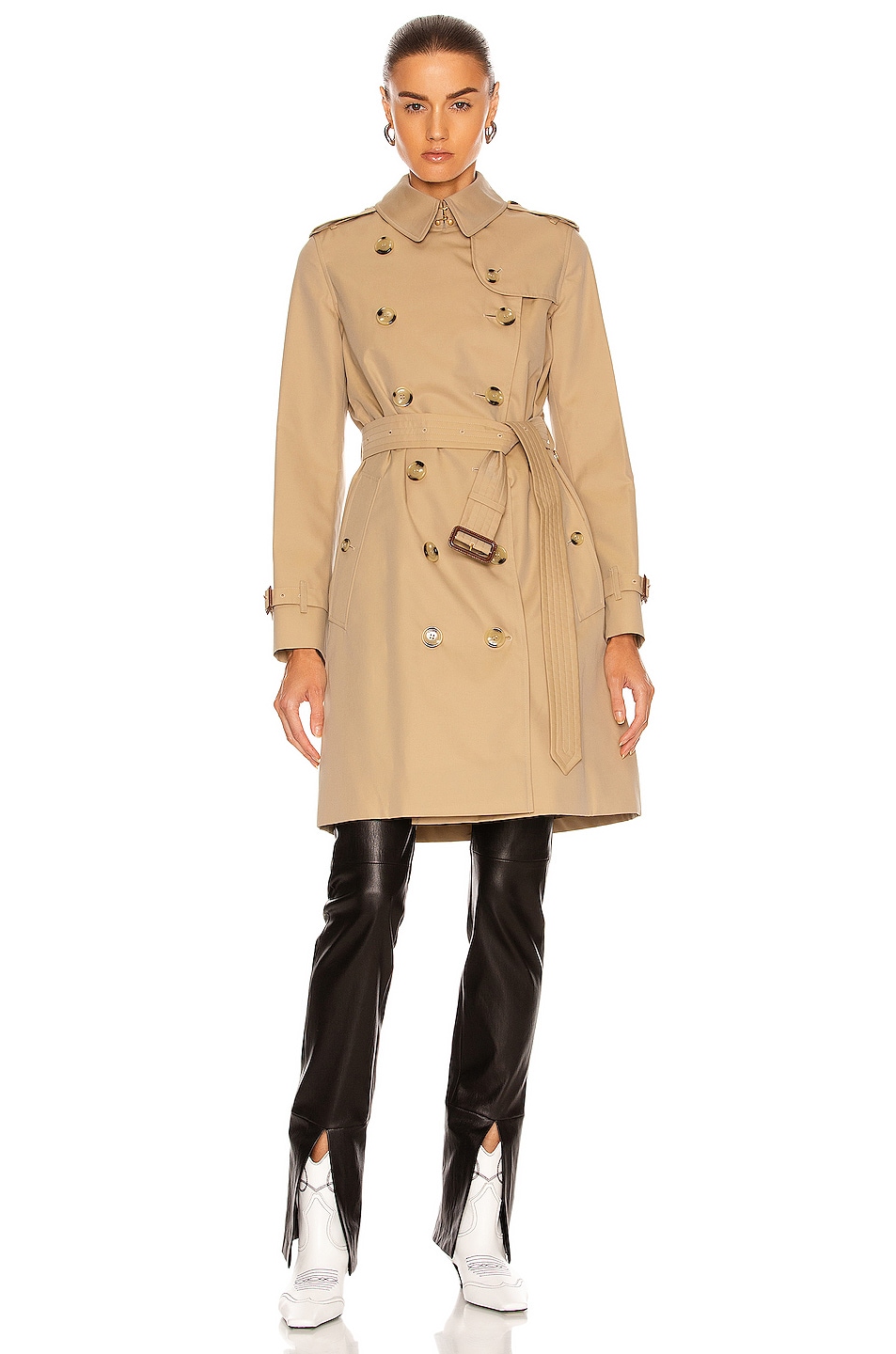 Burberry Kensington Rain Jacket in Honey | FWRD