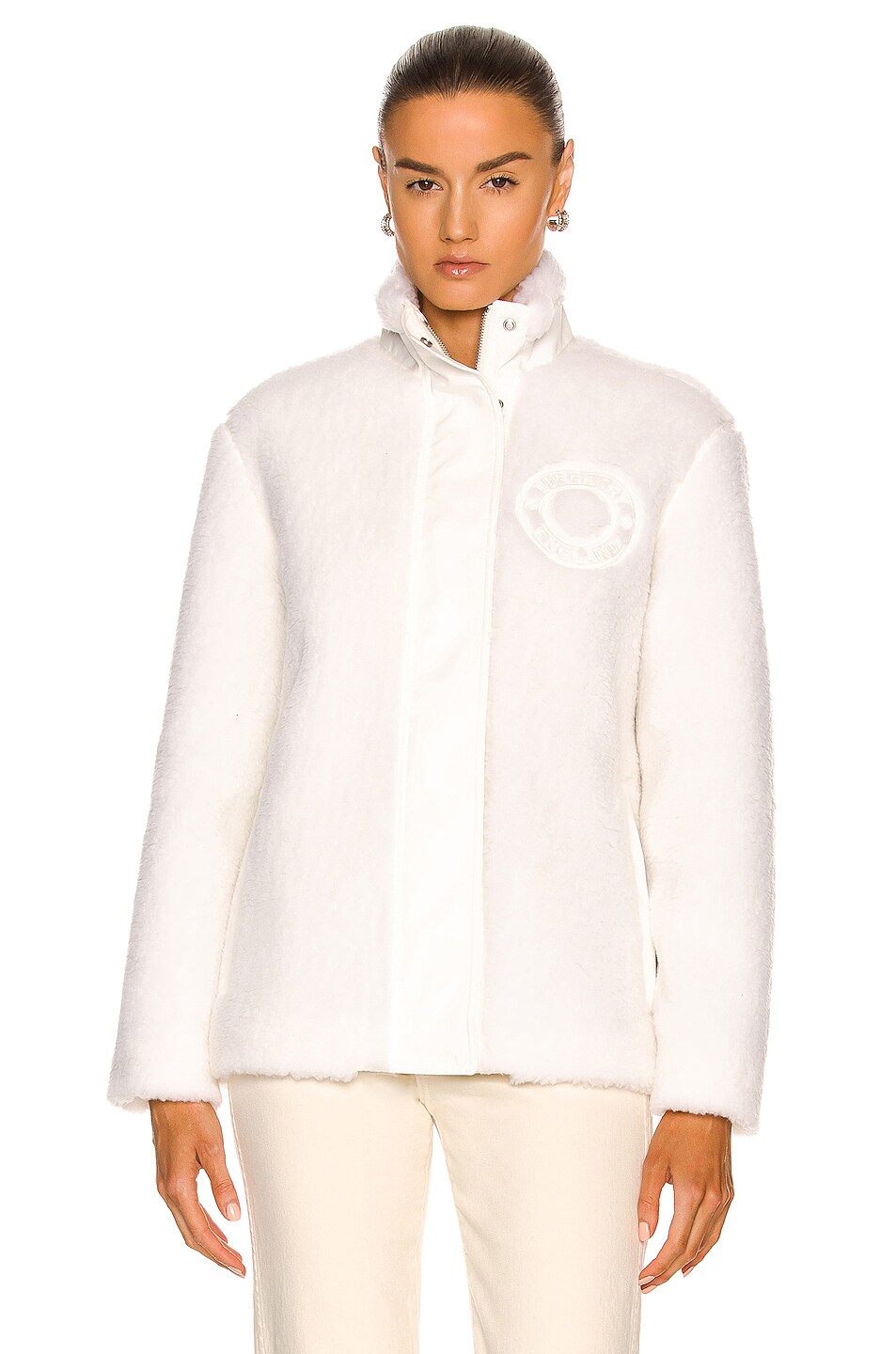 Burberry Bushley Logo Coat in Ecru | FWRD