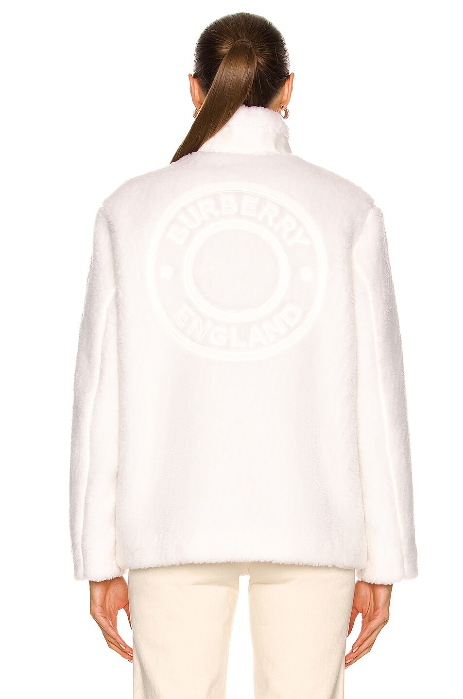 Burberry Bushley Logo Coat in Ecru | FWRD