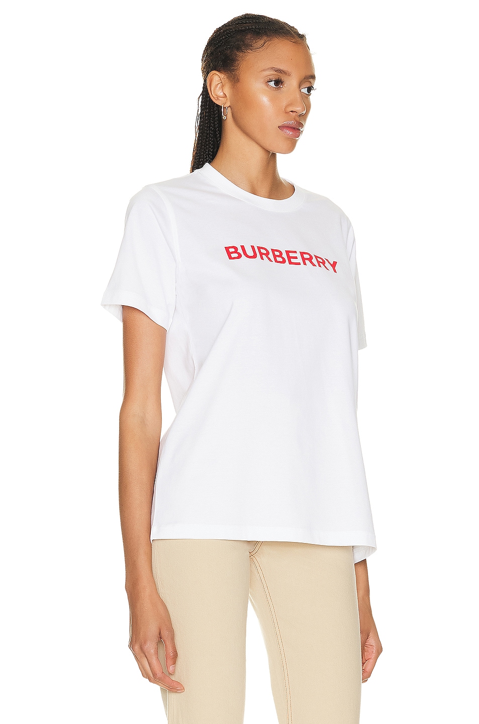 Burberry Logo T-shirt in White | FWRD