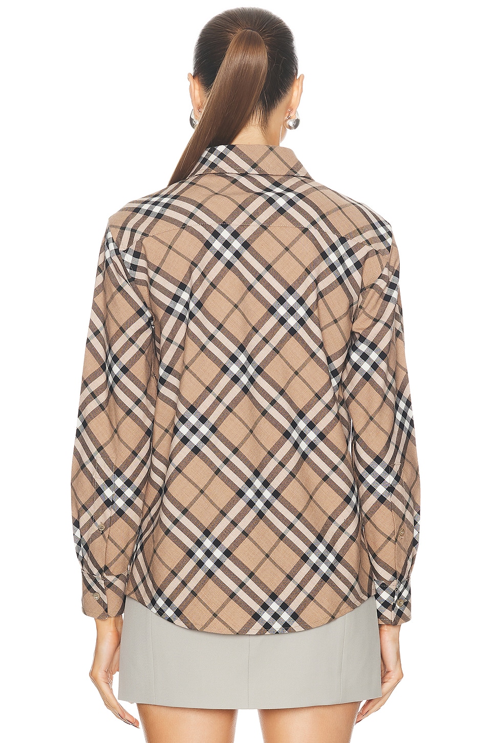 Burberry Button Up Top in Linden IP Check | FWRD