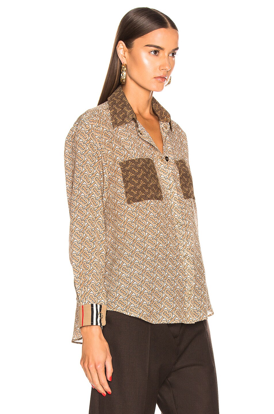 Burberry Monogram Contrast Top in Light Camel | FWRD