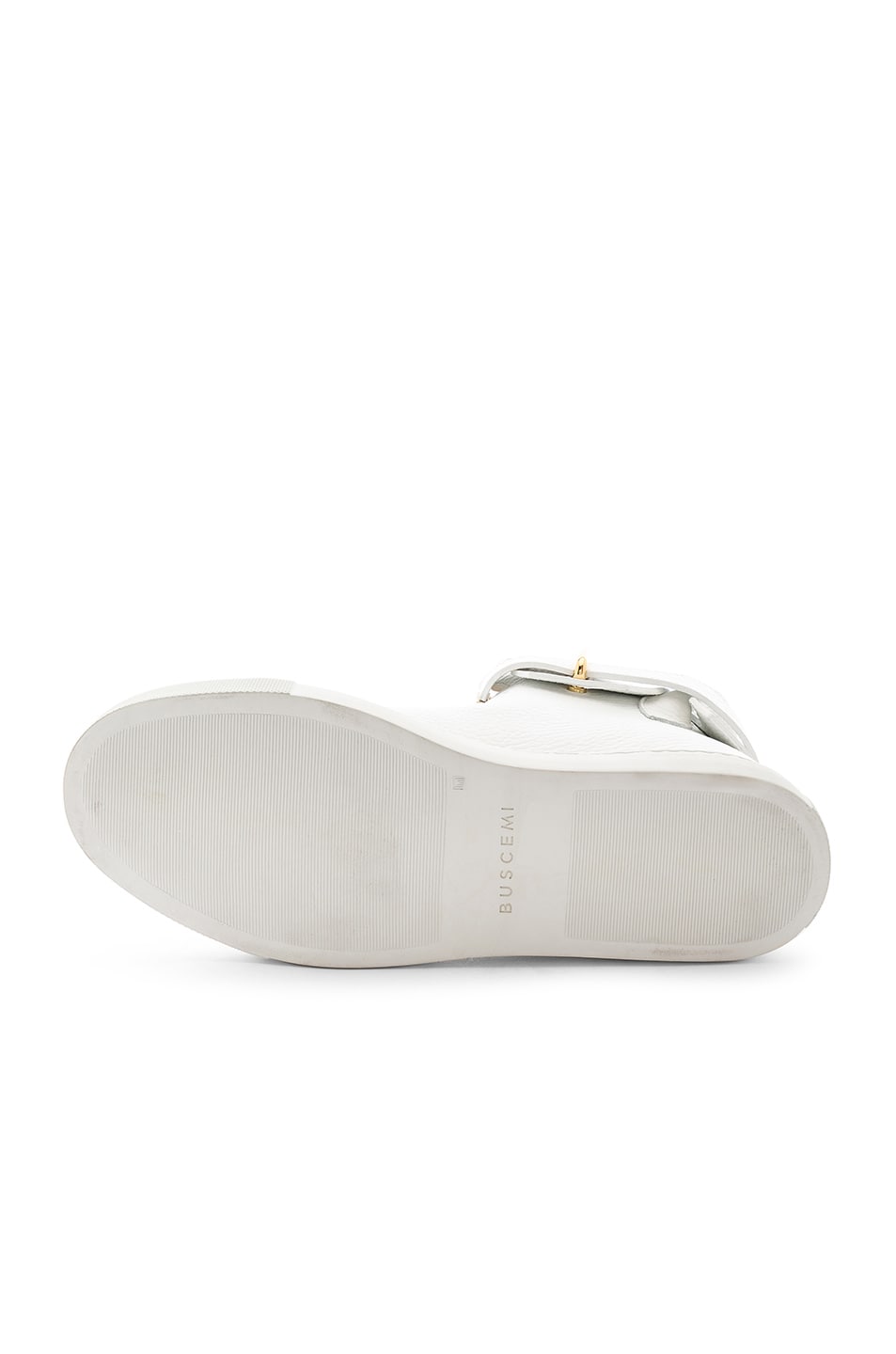 Buscemi 100MM High Top Pebbled Leather Sneakers in White | FWRD