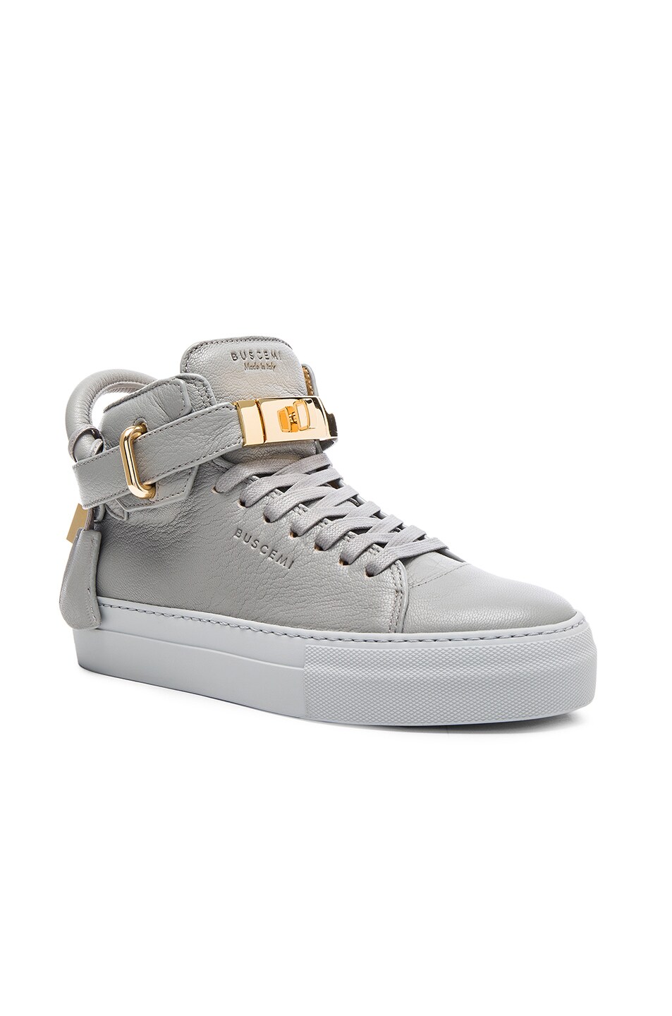 Buscemi 100MM Leather Sneakers in Light Grey | FWRD