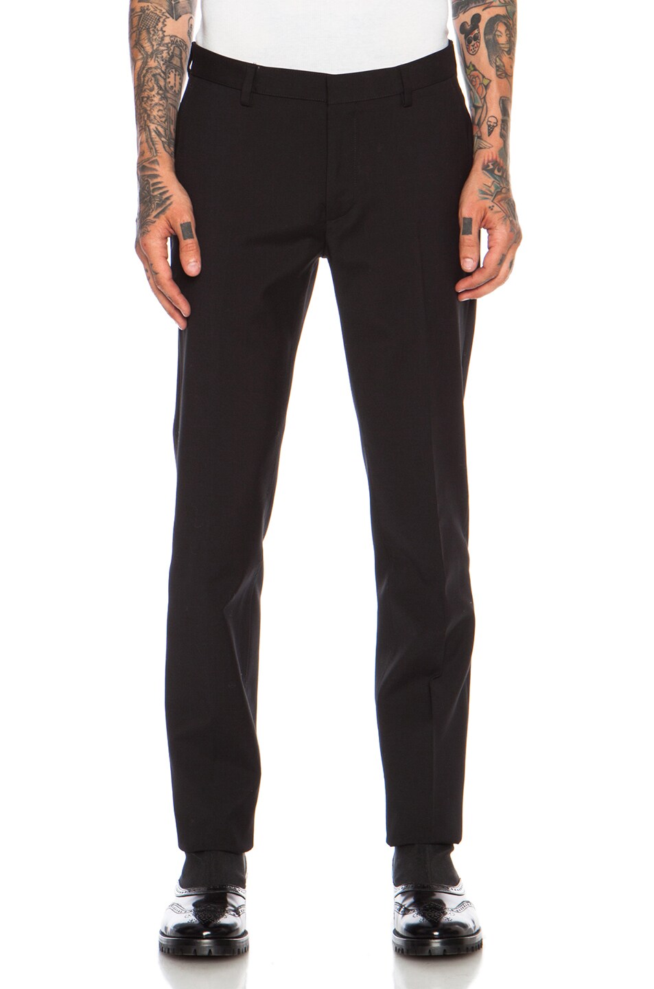 Calvin Klein Collection Exact Bonded Wool Pant in Black | FWRD