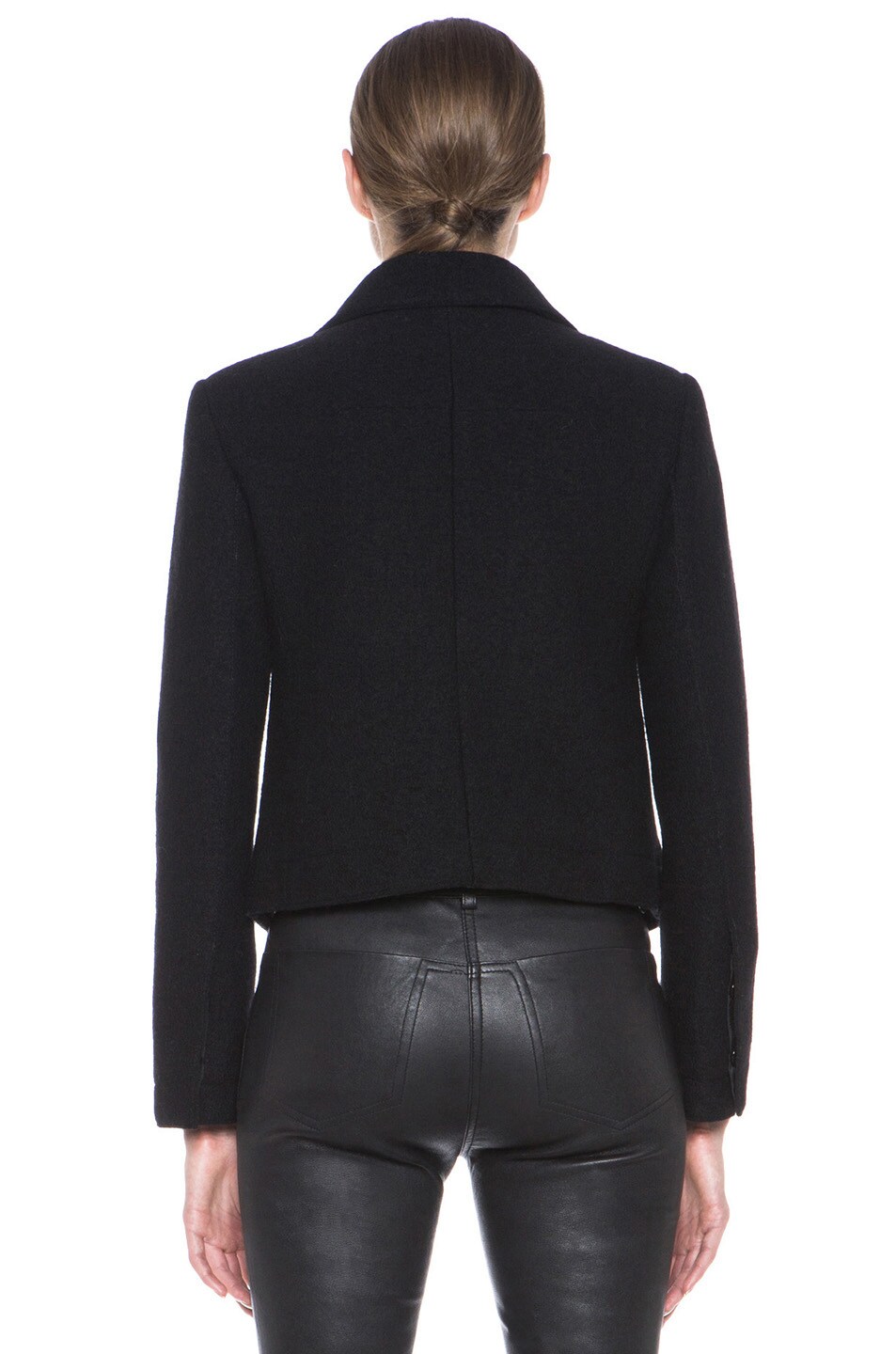 Carven Crushed Wool Jacket in Black | FWRD